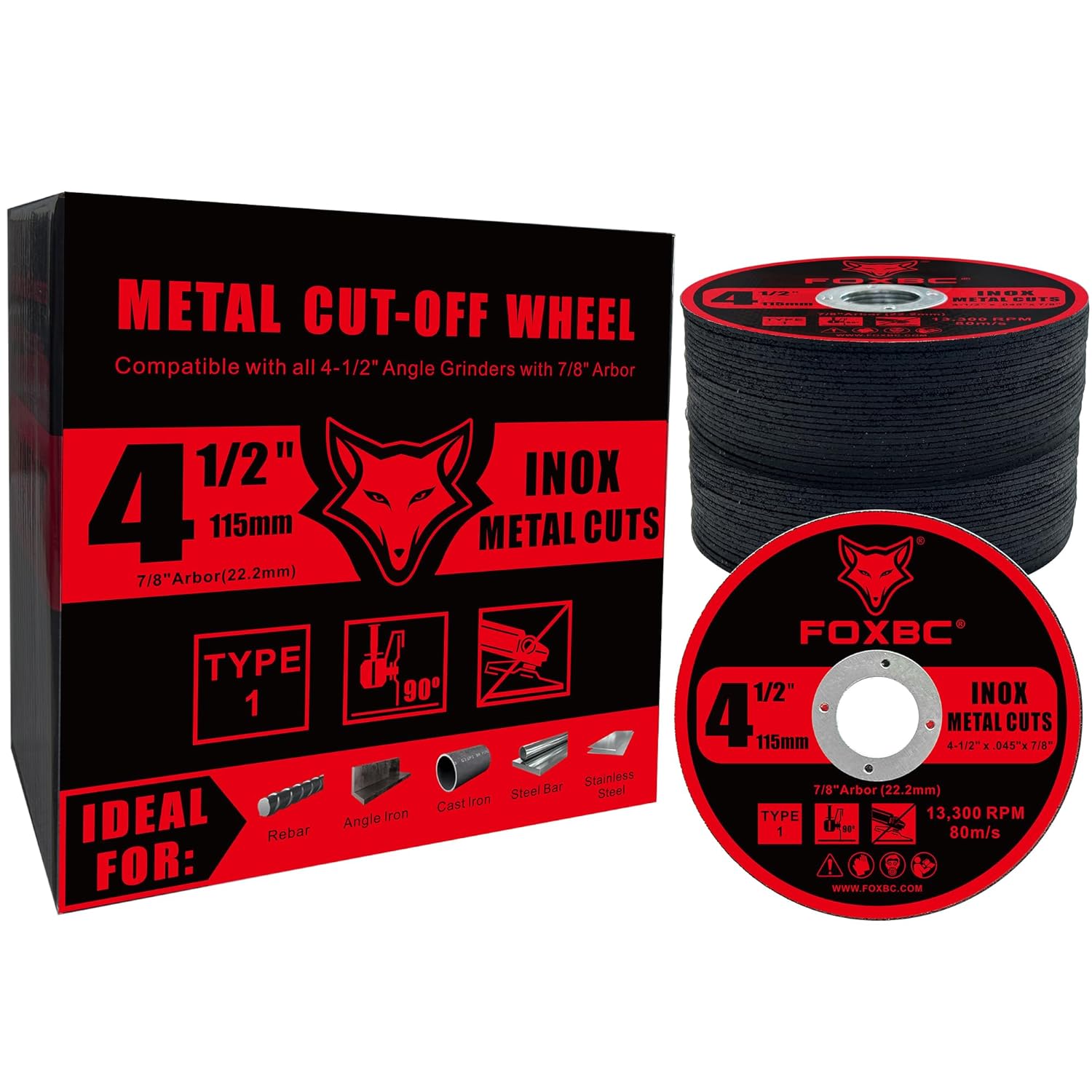 FOXBC 4-1/2 Inch Cut Off Wheel Discs for Angle Grinder, Cutting for Me