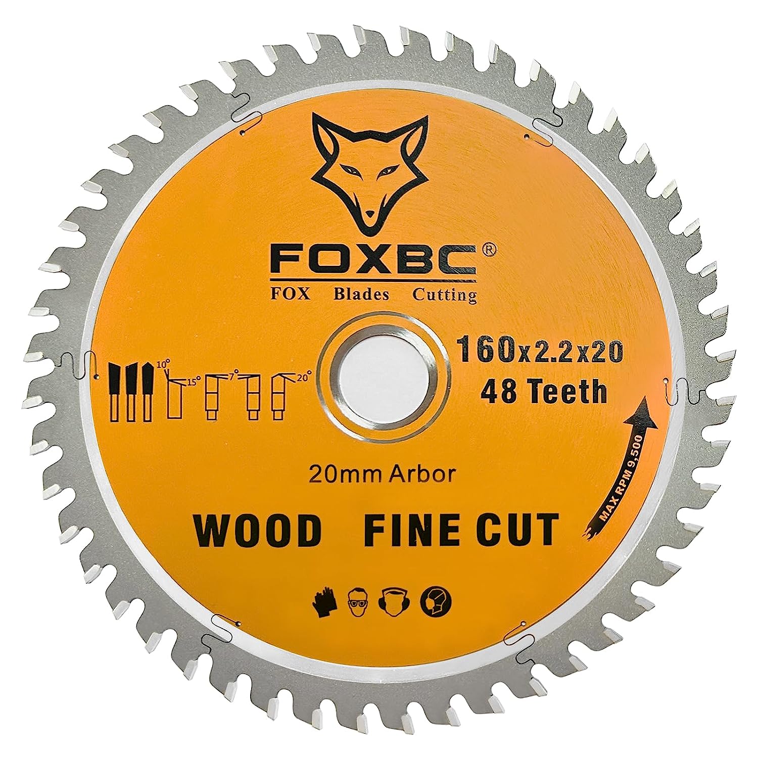 FOXBC 495377 Track Saw Blade 160x2.2x20mm 48 Tooth Wood Fine Cut for F