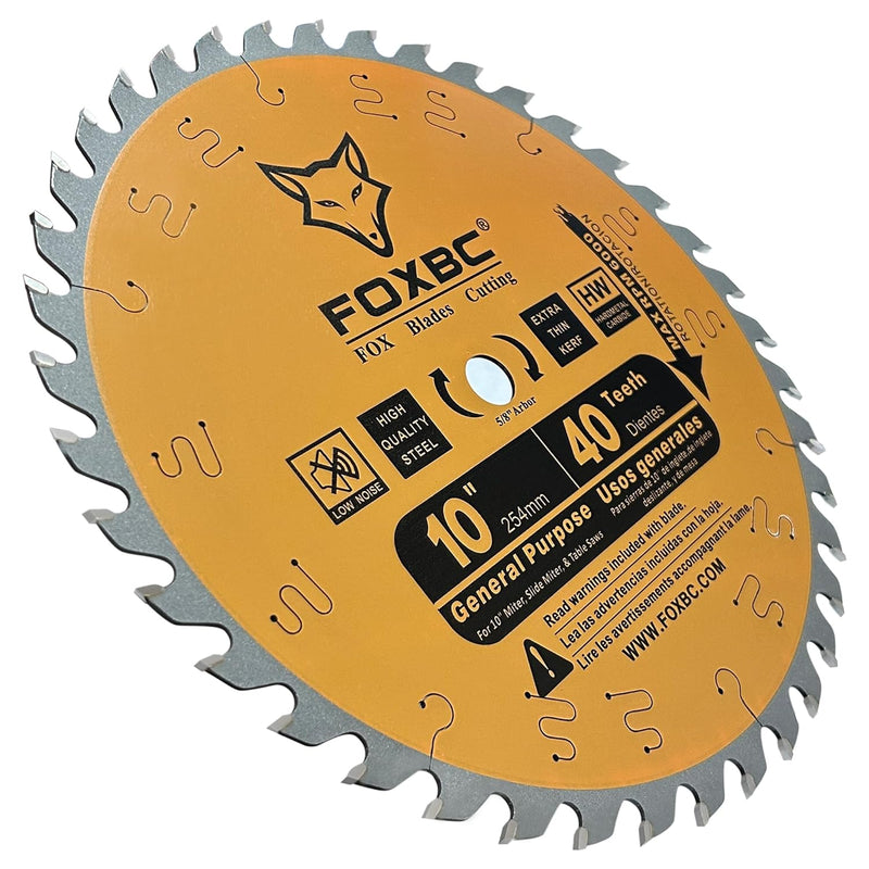 FOXBC 10-Inch Table Saw Blade, 40-Tooth, Ultimate General Purpose Saw